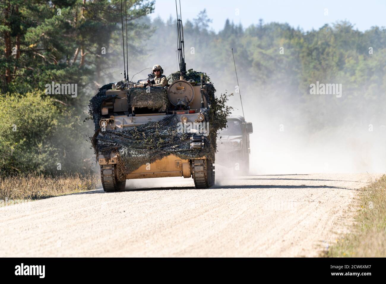 An M557 Armored Command Vehicle assigned to the 2nd Armored Brigade ...
