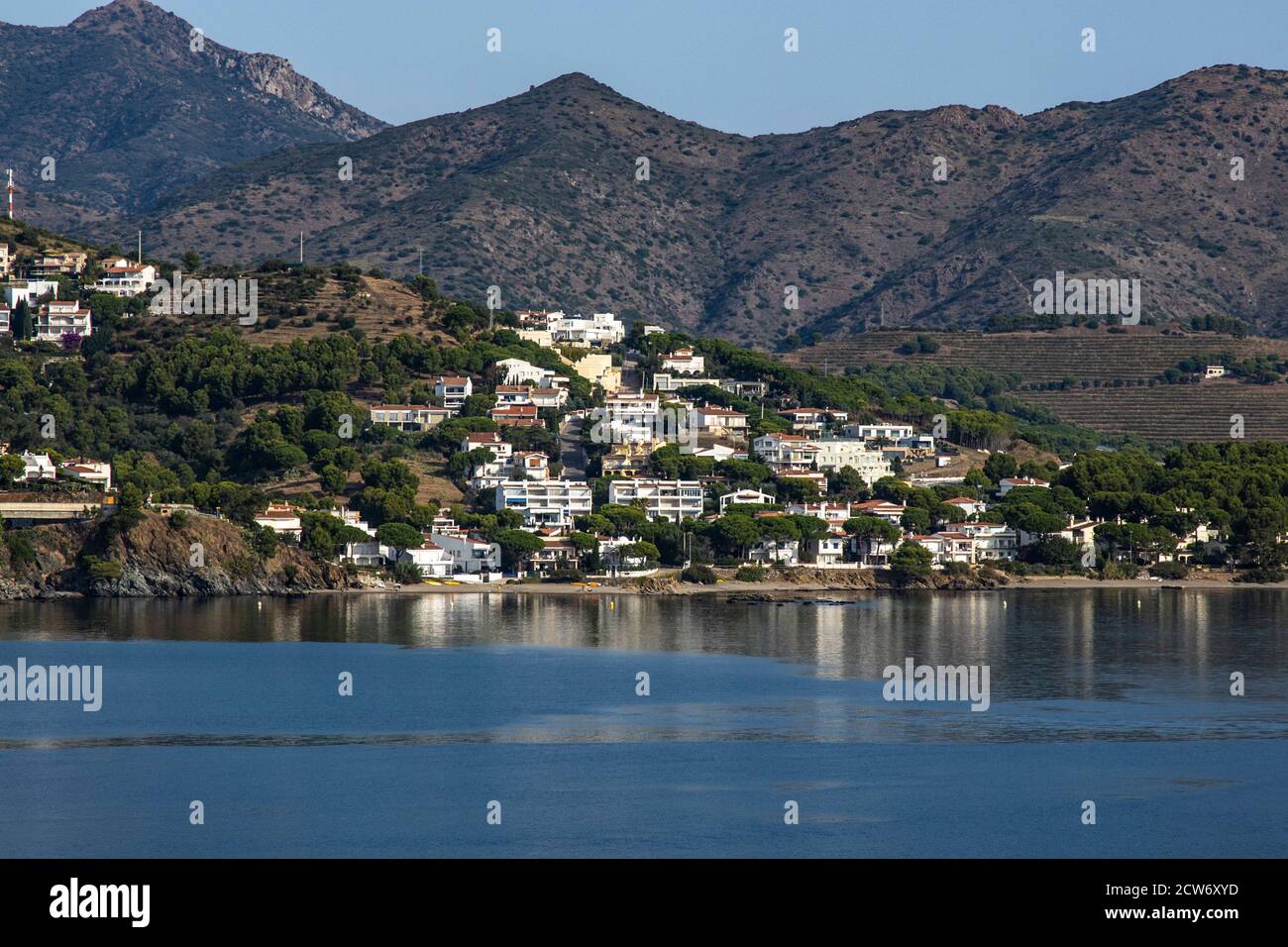Cap Ras peninsular in the fishing village of Llanca on the Costa Brava ...