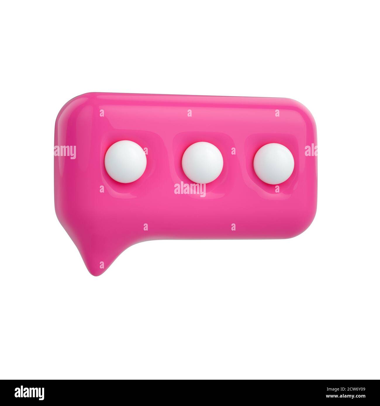 Bubble chat comment icon isolated on white background. 3d illustration ...