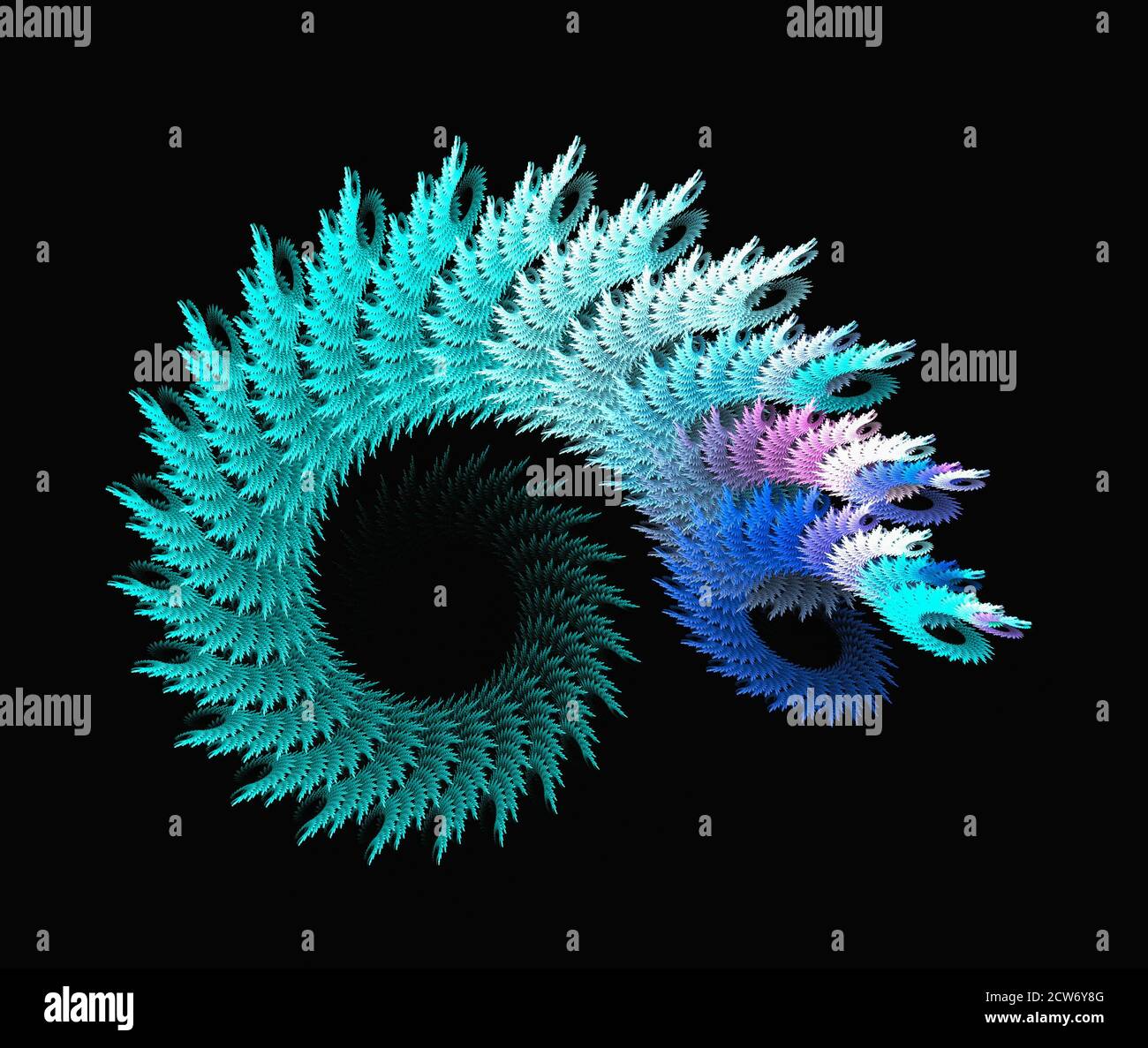 abstract blue spiral fractal background on the black Stock Photo - Alamy