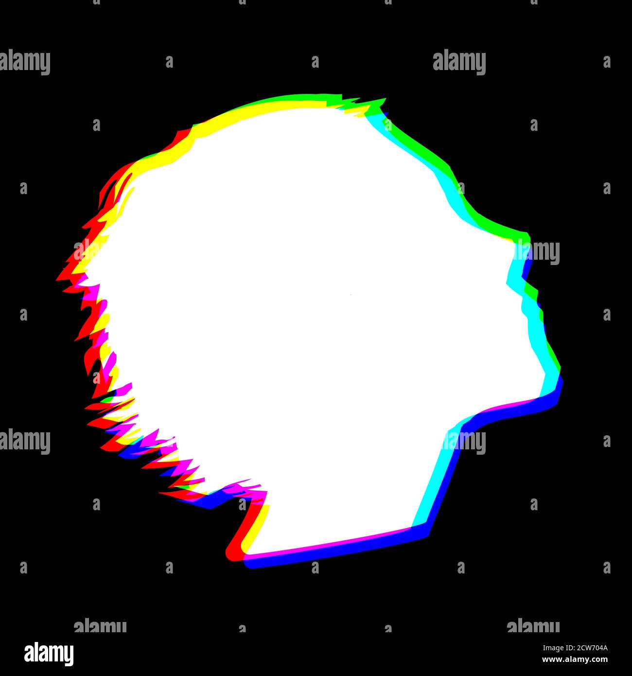 Human head shape with chromatic abberration effect Stock Vector Image ...
