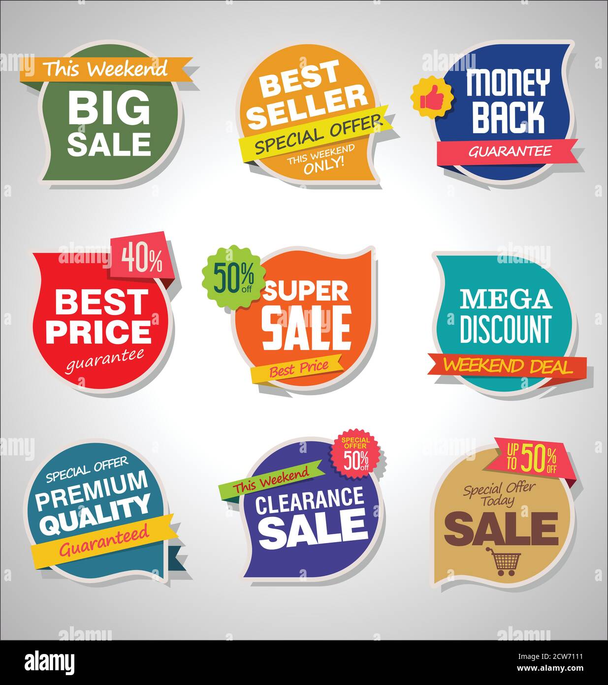 modern colorful sale stickers collection Stock Vector Image & Art - Alamy