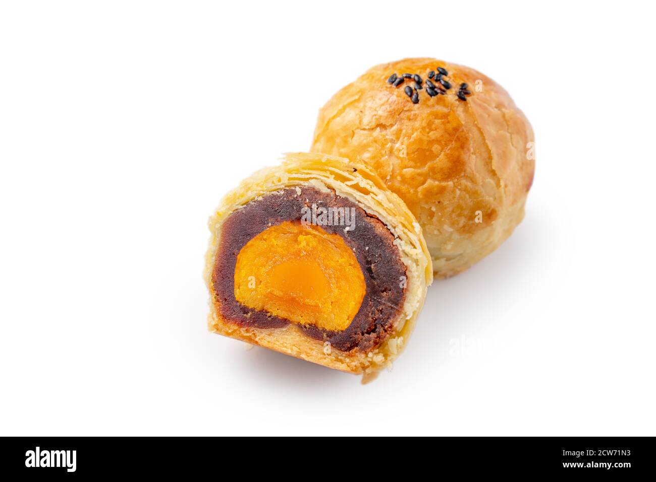 Delicious yolk pastry moon cake for Mid-Autumn Festival food isolated ...