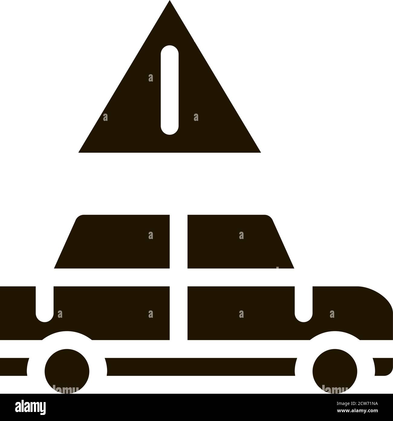 Car Danger Obstruction Icon Vector Glyph Illustration Stock Vector ...