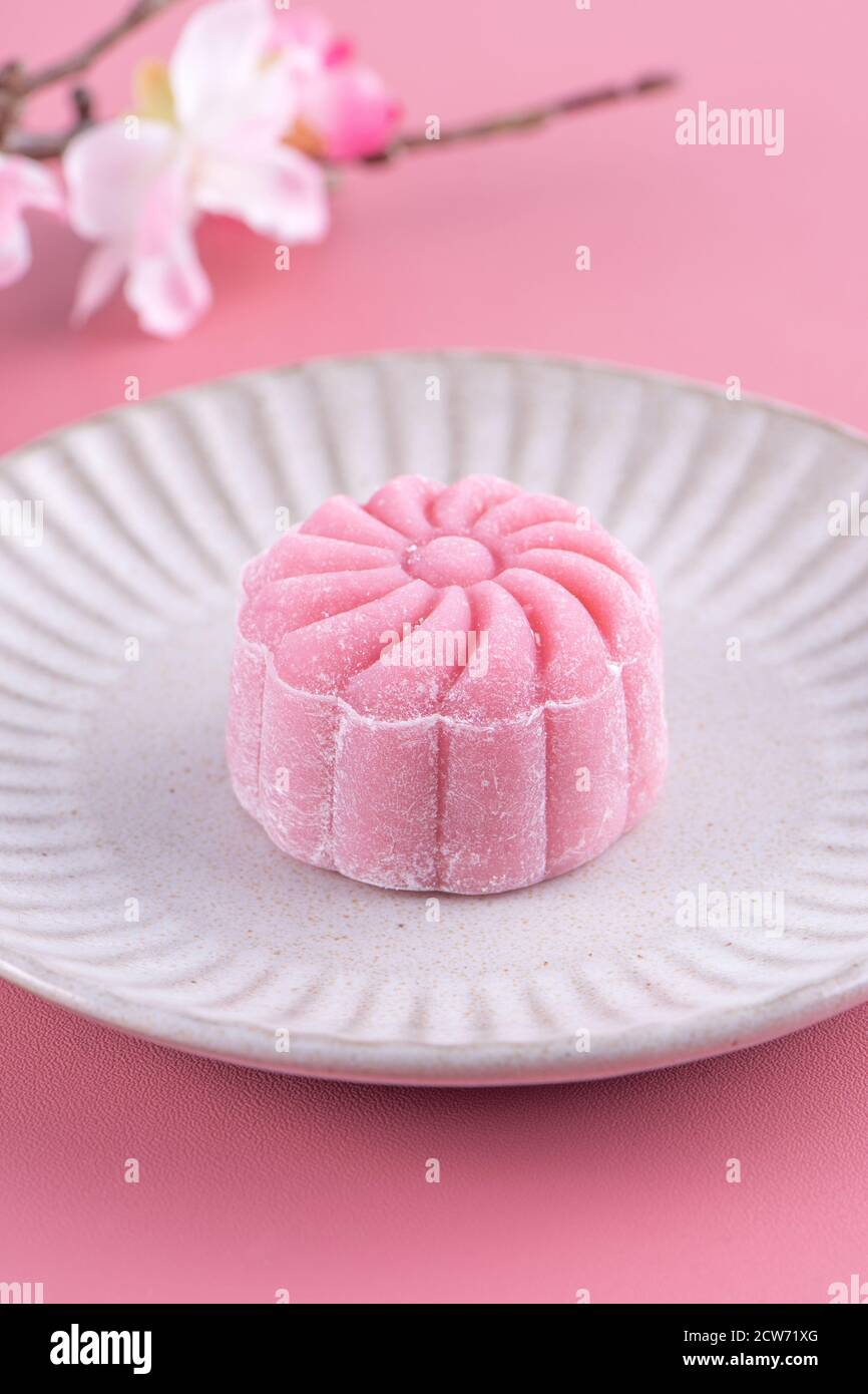 Colorful snow skin moon cake, sweet snowy mooncake, traditional savory ...