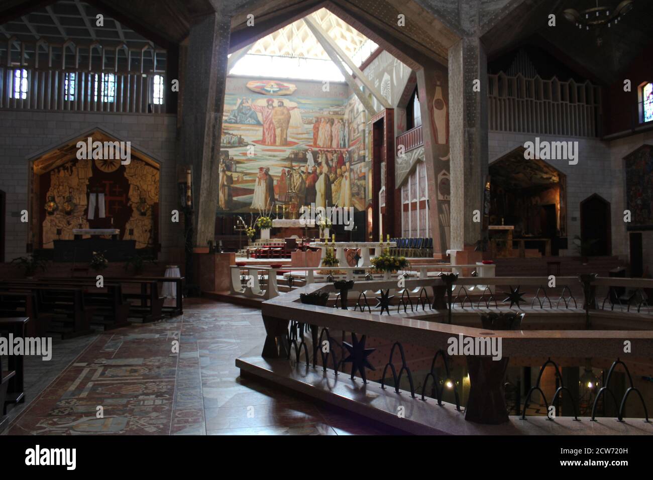 Interior view of the Church or Basilica of the Annunciation in Nazareth ...