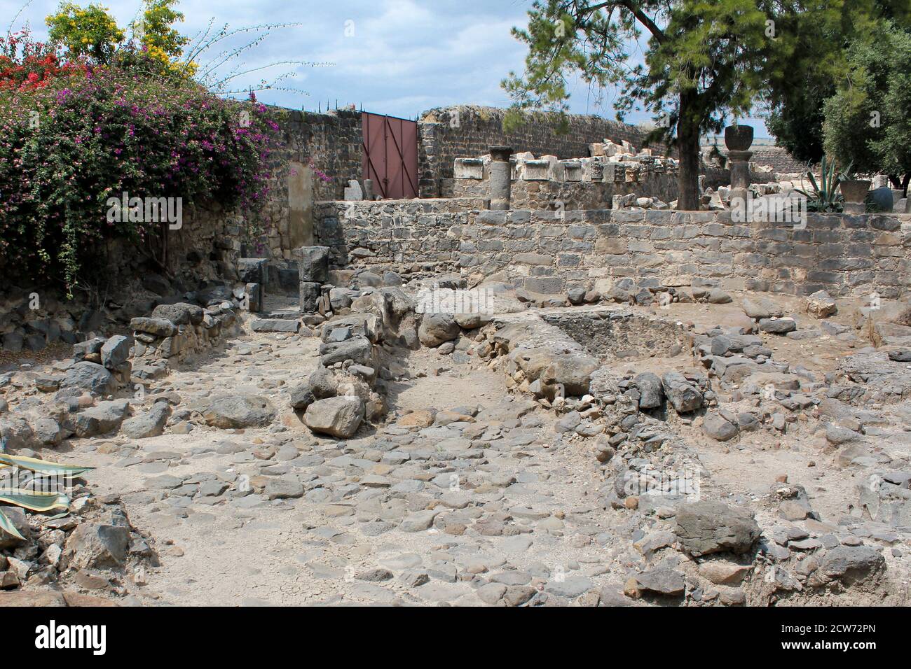 The ruins of the ancient Roman Garrison City of Capernaum in Israel ...
