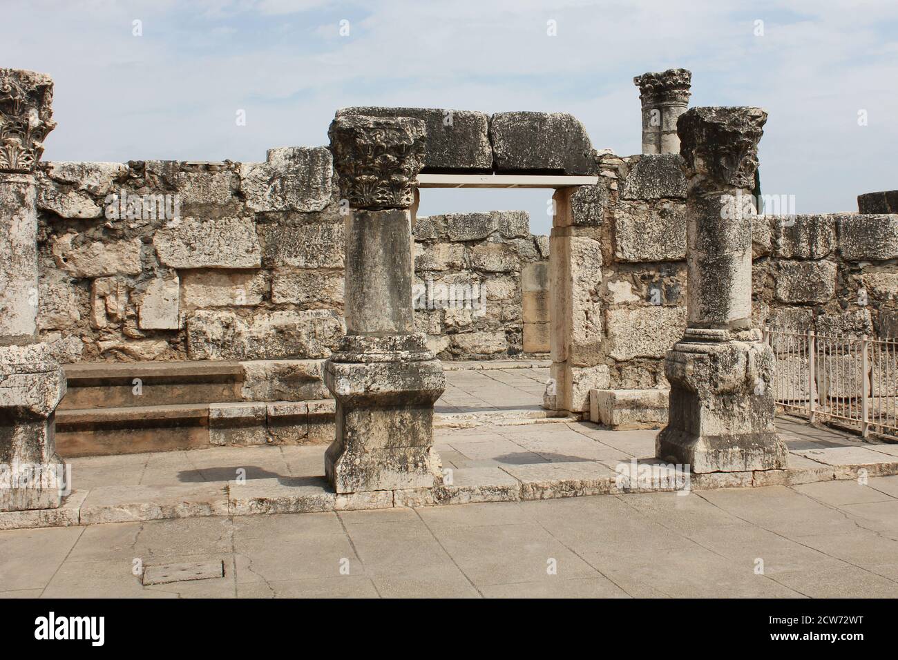 Entrance from Atrium to Main 4th Century Byzantine Synagogue built over ...