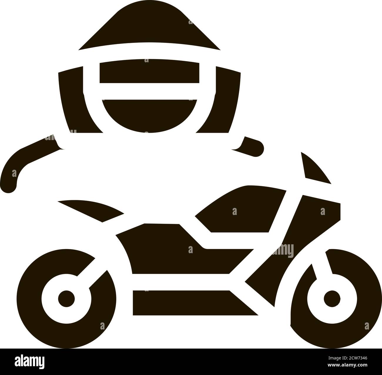 Motorcycle Transport Driver Icon Vector Glyph Illustration Stock Vector ...
