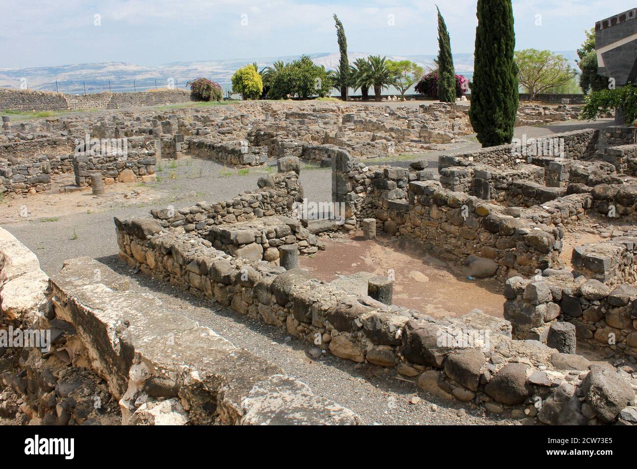 View across the excavated ruins of the ancient Roman Garrison City of ...