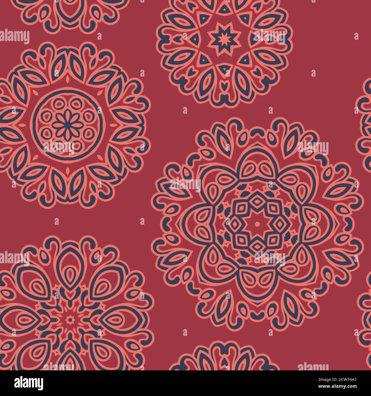 Mandala pattern. Seamless background pattern in oriental style. Vector ...