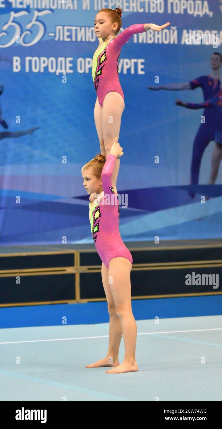 Orenburg, Russia, December 14, 2017 year: girl compete in sports ...