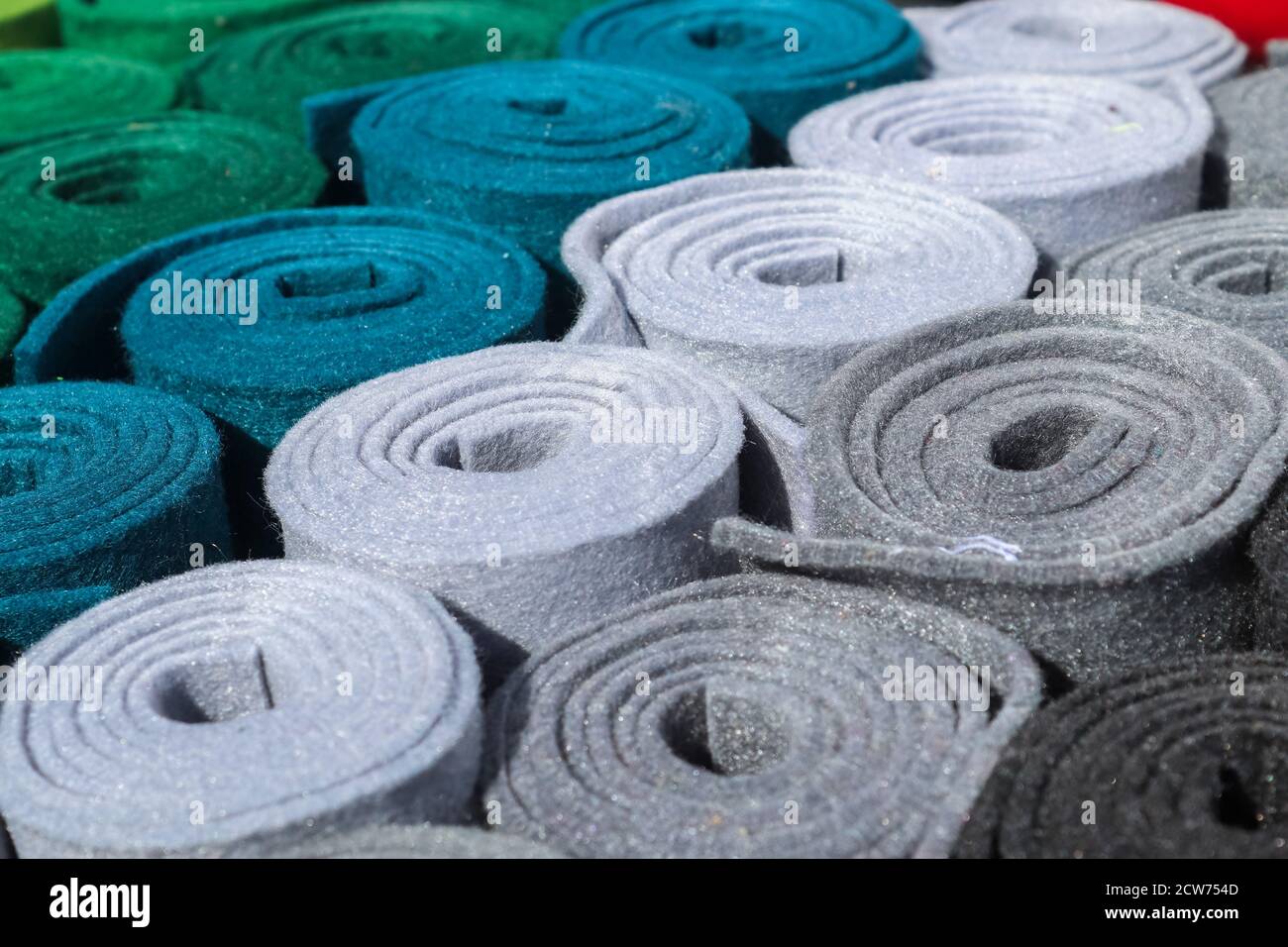 Colorful rolls fabric displayed hi-res stock photography and images - Alamy