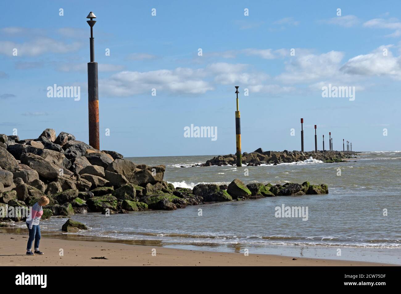 Offshore rock armour coastal defences, Sea Palling, Norfolk, England ...