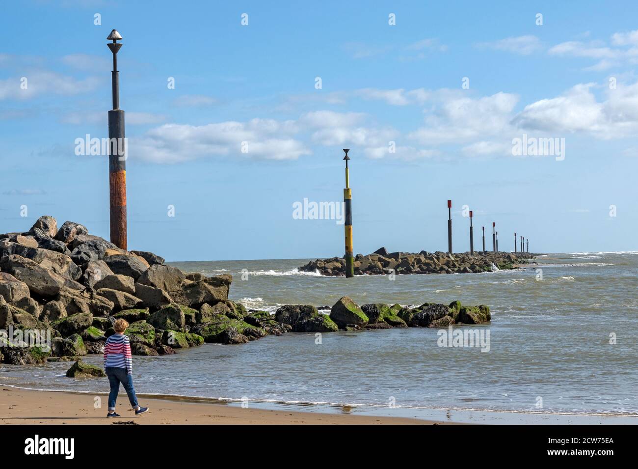 Offshore rock armour coastal defences, Sea Palling, Norfolk, England ...