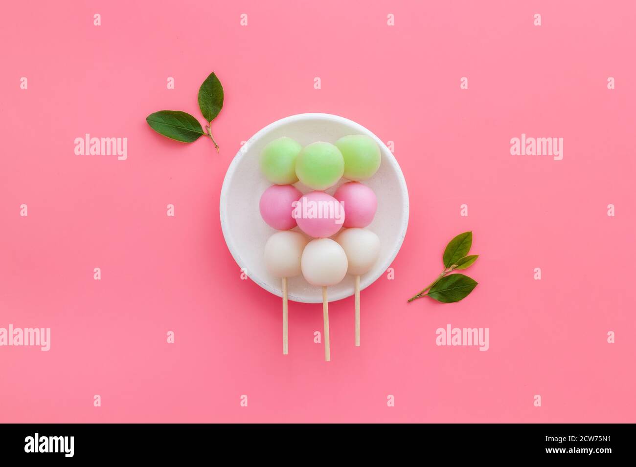 Japanese three colored dumplings Dango, top view Stock Photo - Alamy