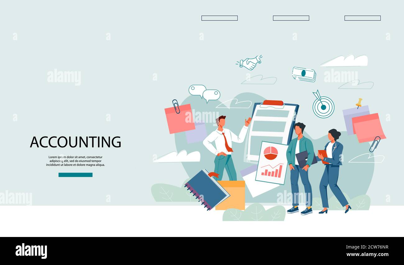Accounting and finance audit web banner template flat vector ...