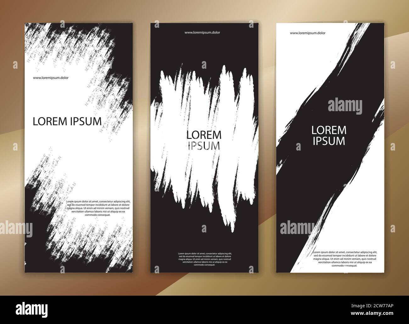 set of dark banners with geometric shapes. Color vector illustration ...