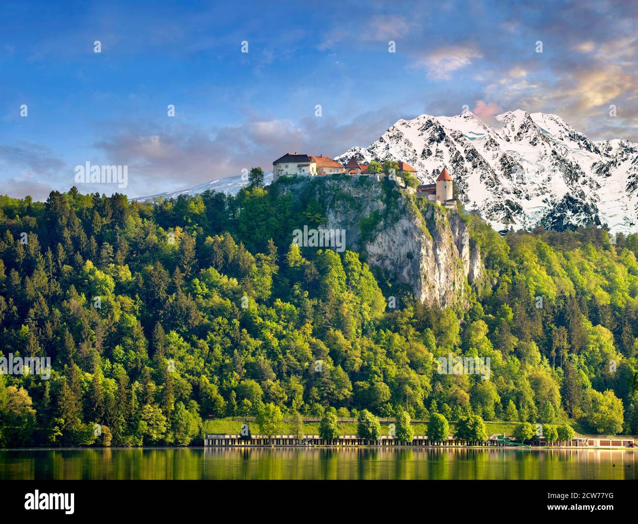 Snowy mountains and medieval castle hi-res stock photography and images ...