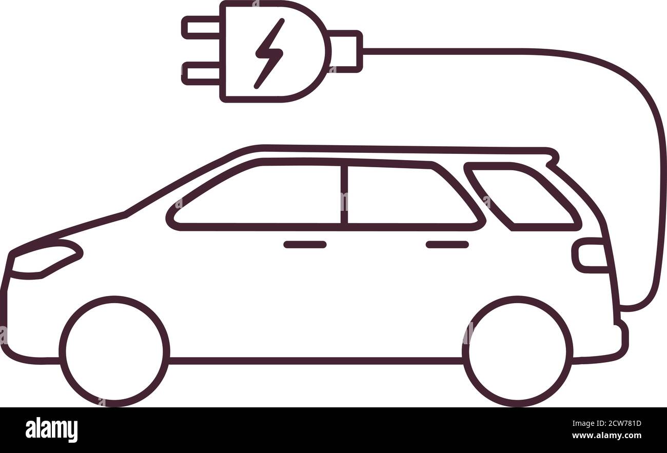 Electric car SUV icon. Eco concept vehicle. Side view Stock Vector ...
