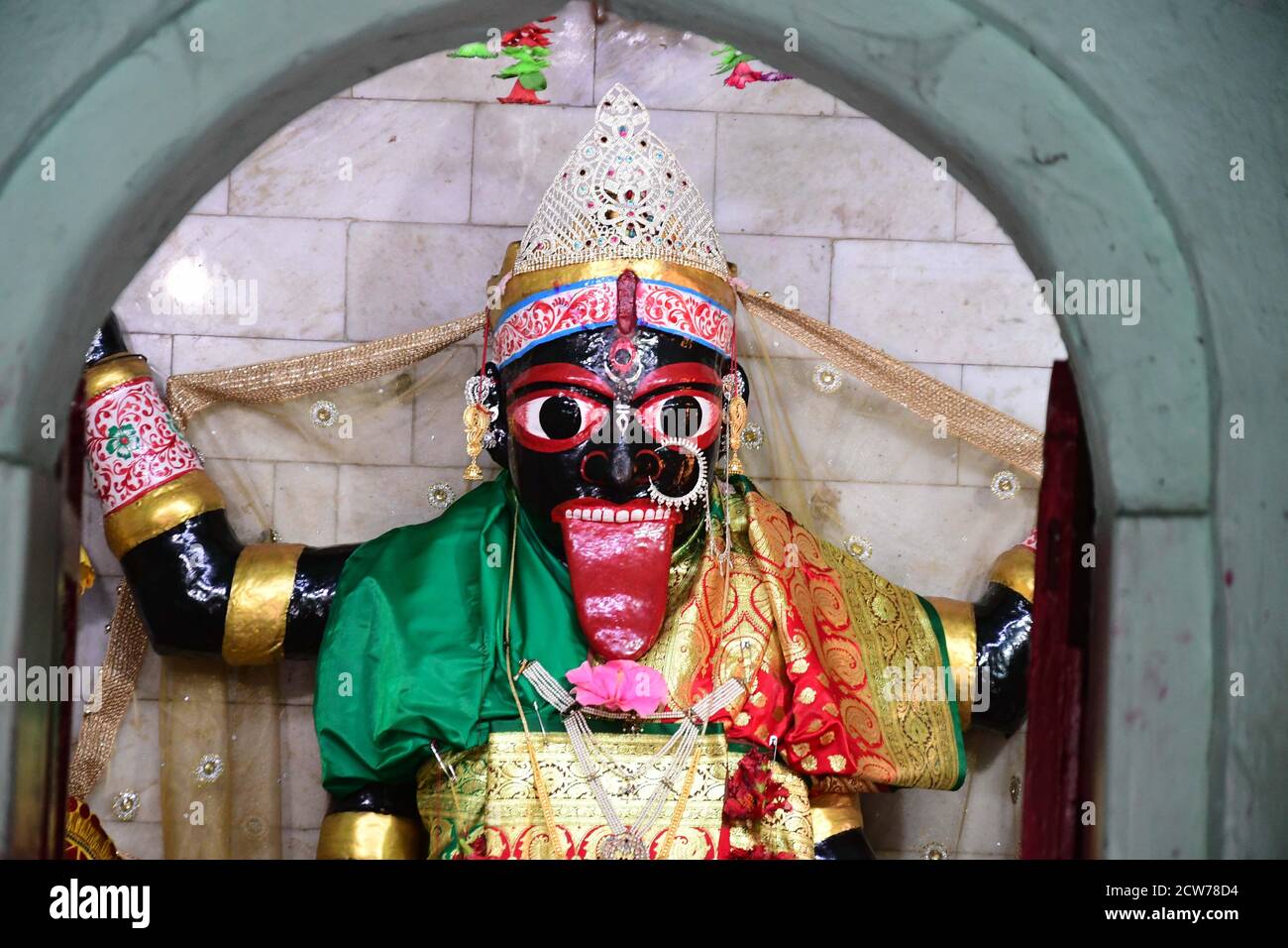 Idol of Devi Ambika (Kaali) of Hindu at the temple in Kalna Stock Photo ...