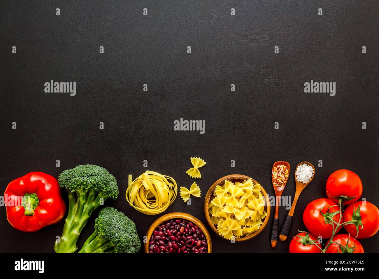 Vegetarian food background - set of vegetables and herbs Stock Photo ...