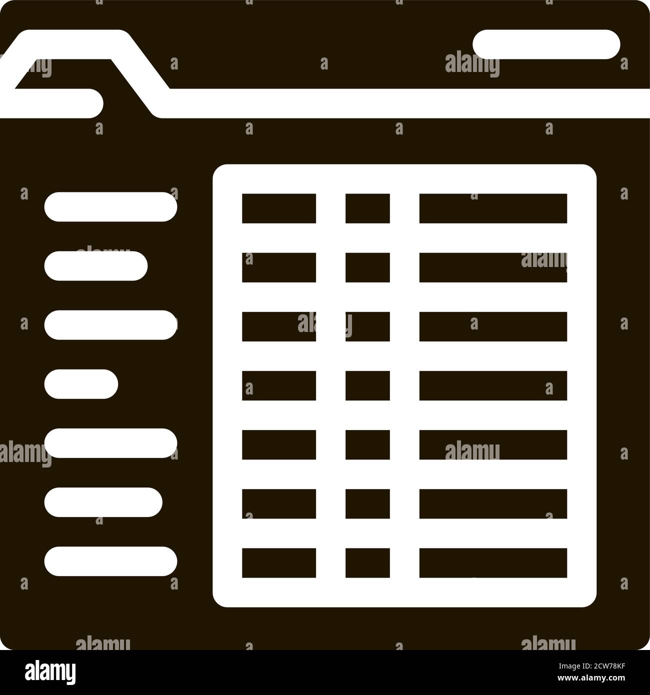 Student Statistics Folder Icon Vector Glyph Illustration Stock Vector ...