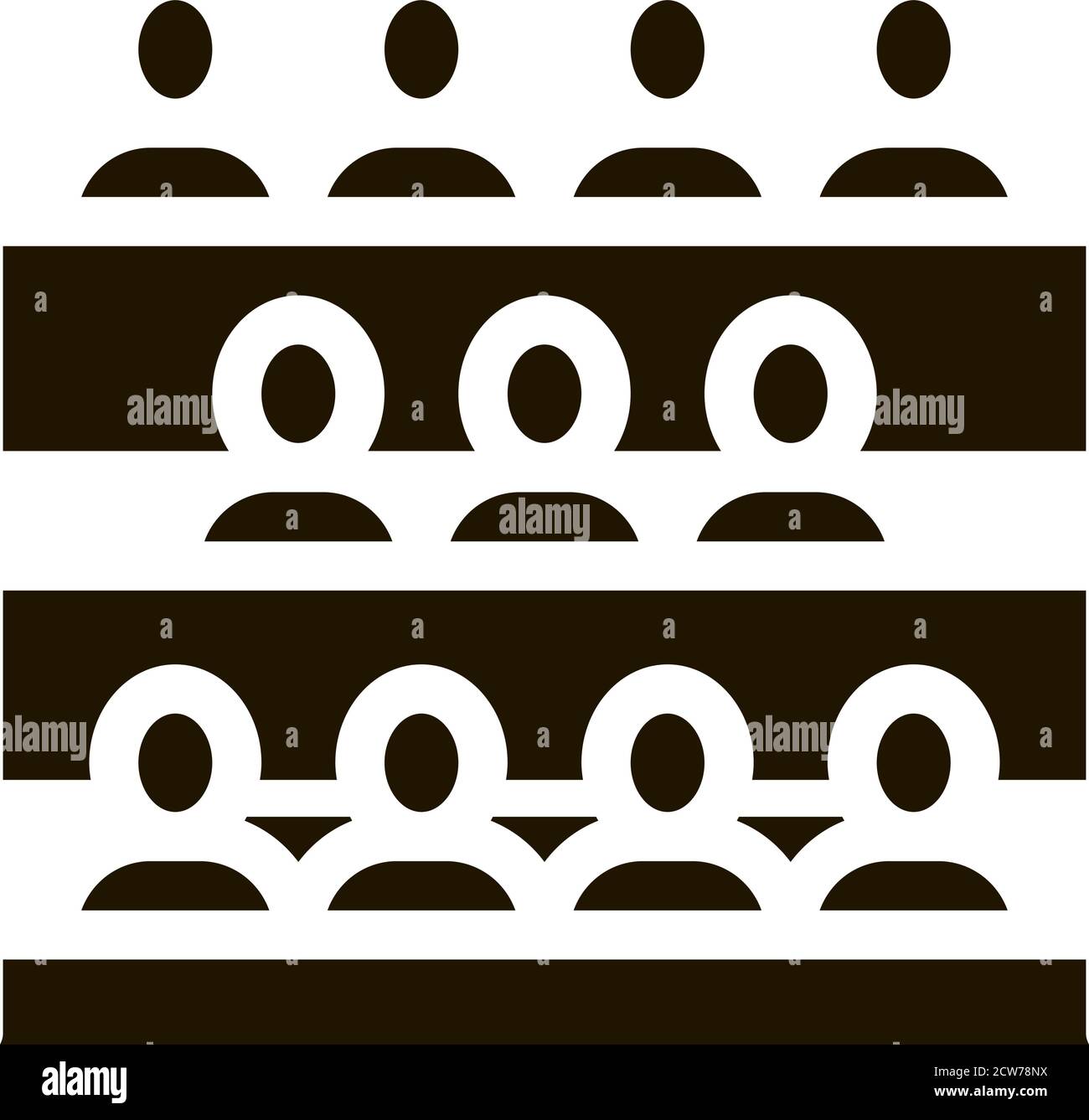 Student Class at Desks Icon Vector Glyph Illustration Stock Vector ...