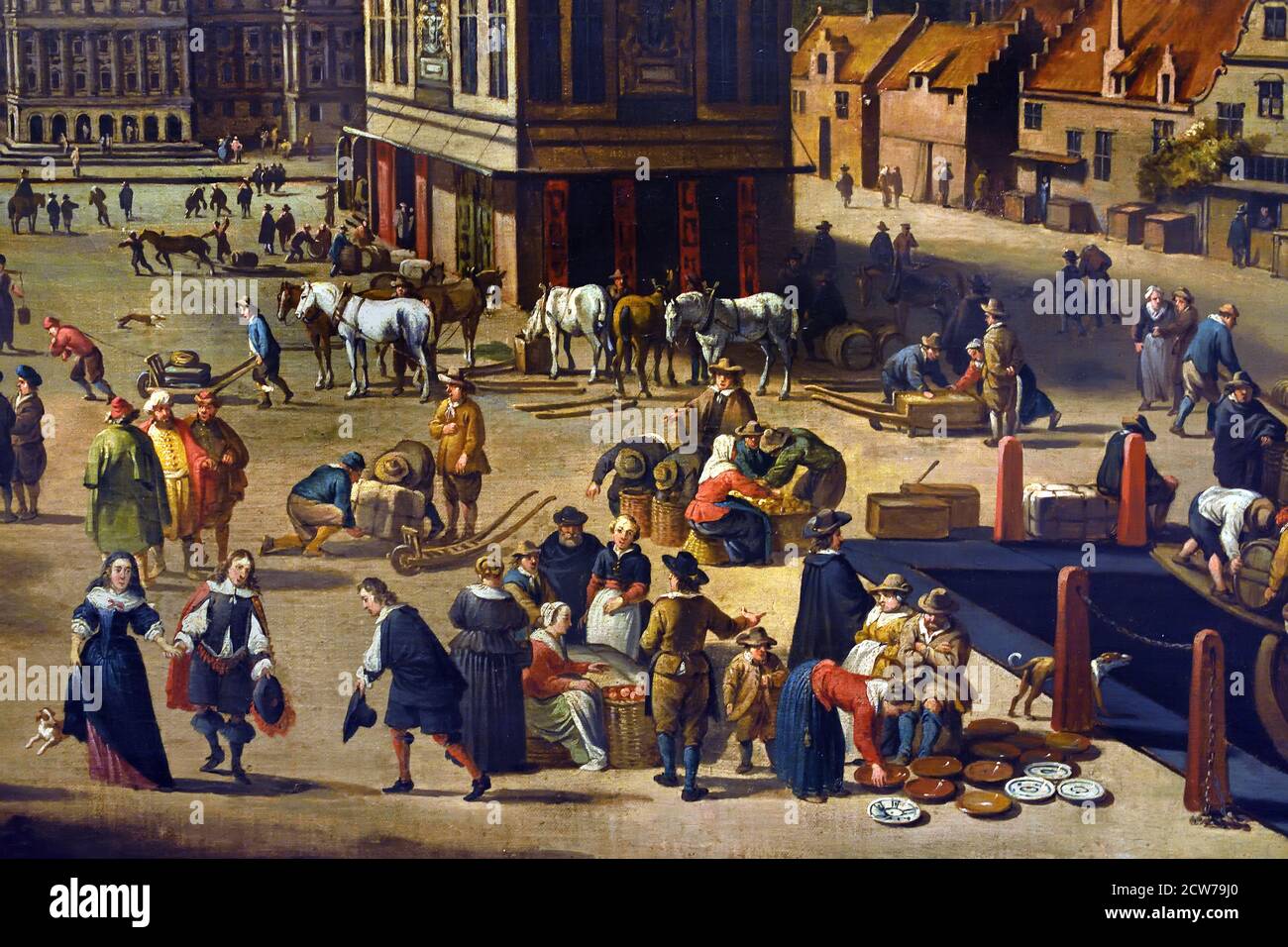 AMSTERDAM - THE DAM WITH THE UNFINISHED TOWER, COPY AFTER JACOB VAN DER ...