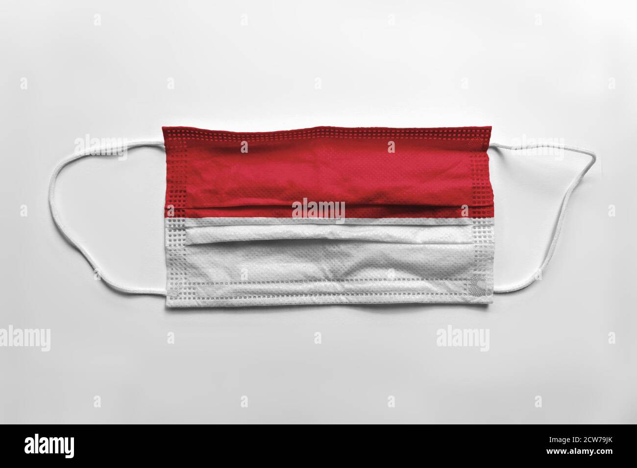 Face mask with Indonesia flag printed, on white background, isolated ...