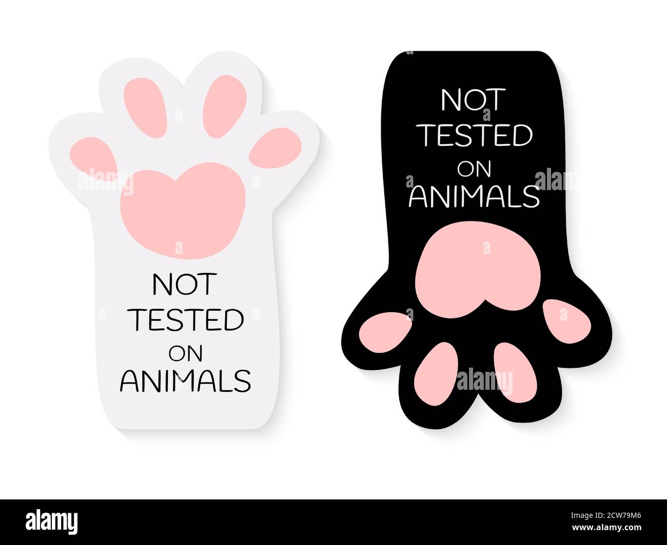 Not tested on Animals label sticker set on white background. Vector ...