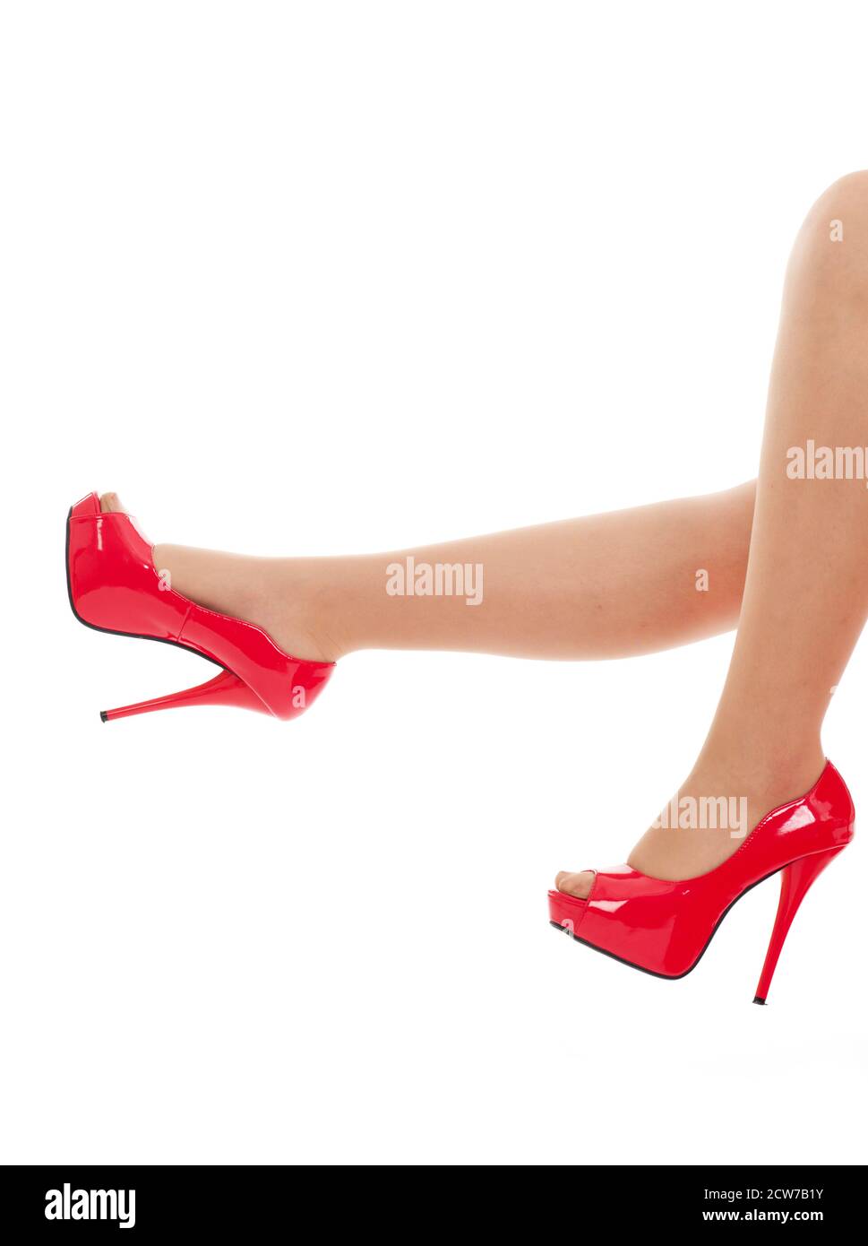 Womans legs red shoes hi-res stock photography and images - Alamy