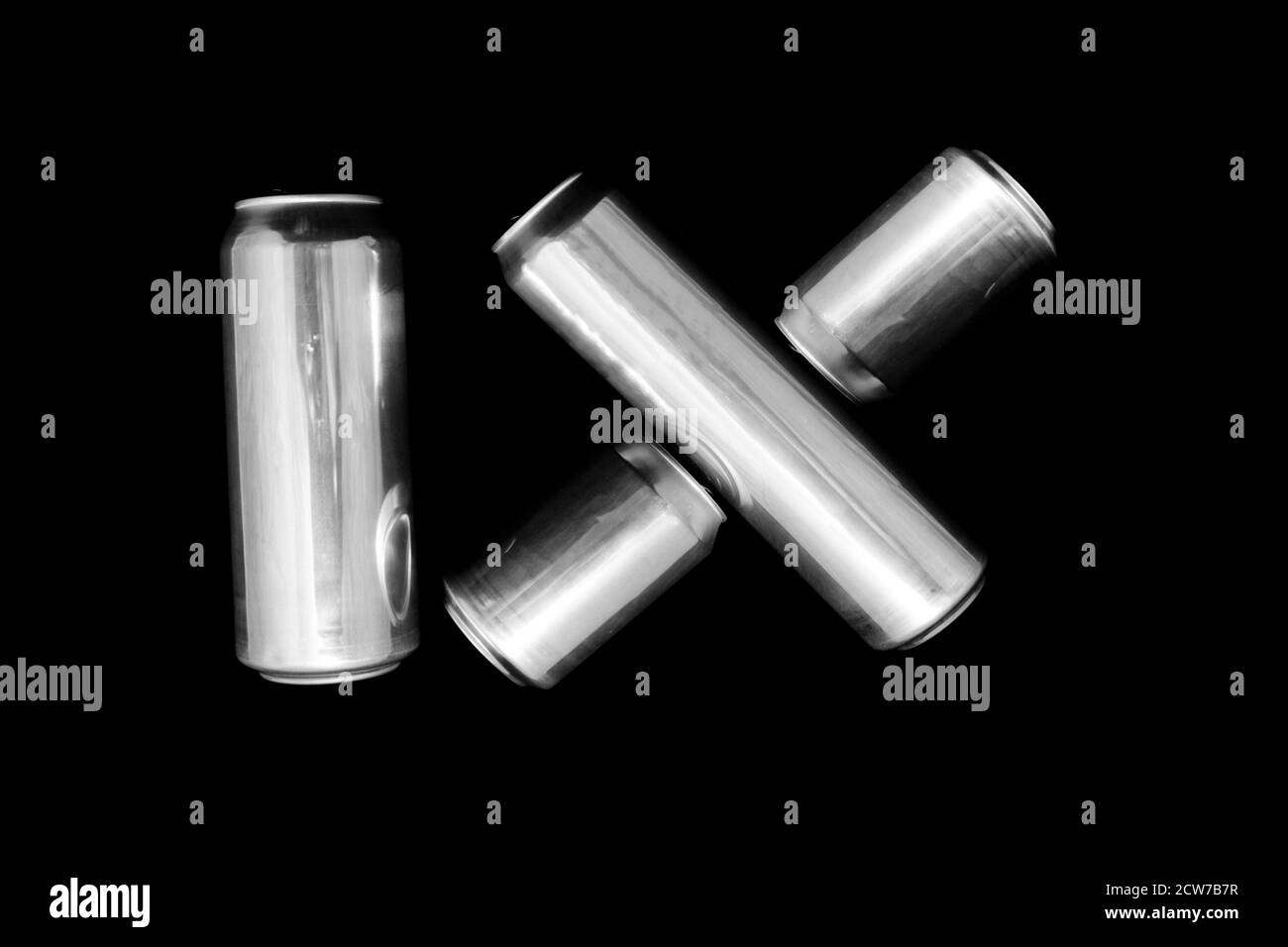 Roman numeral 9. Made of aluminum cans on a black background Isolated ...