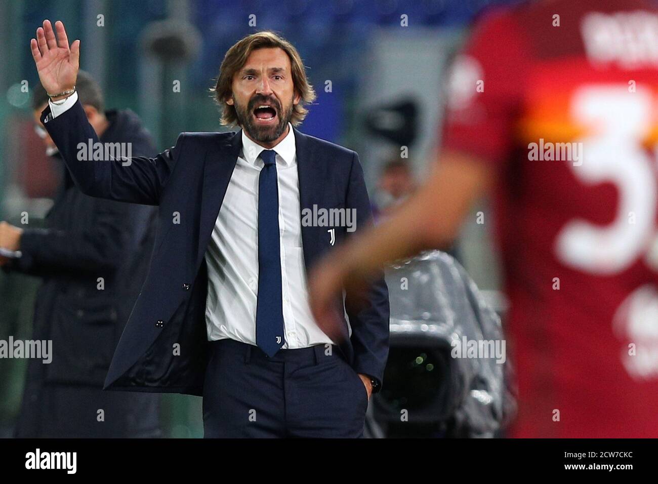 Juventus head coach Andrea Pirlo reacts during the Italian championship ...