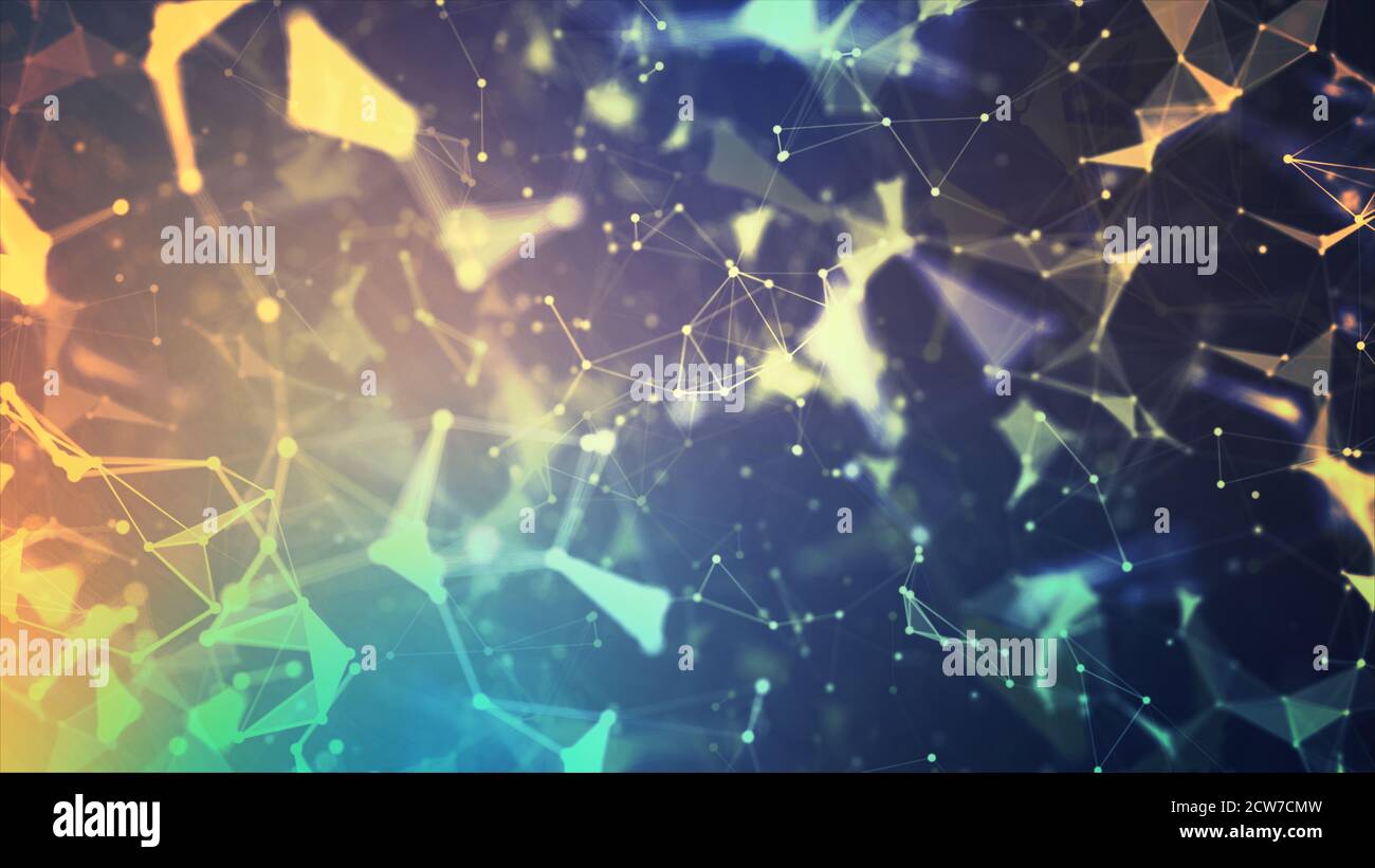 Abstract background Dot and connect line for cyber technology ...