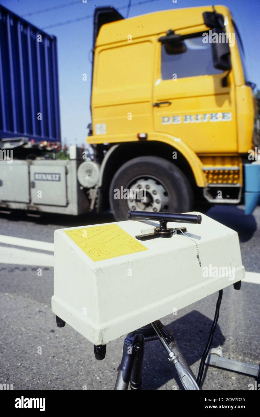 Radar control on a french motorway, France Stock Photo - Alamy
