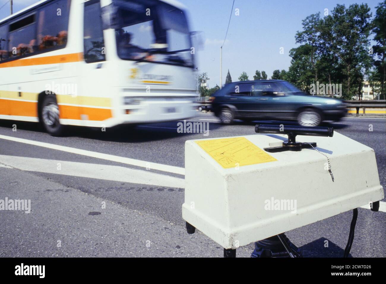 Radar control on a french motorway, France Stock Photo - Alamy