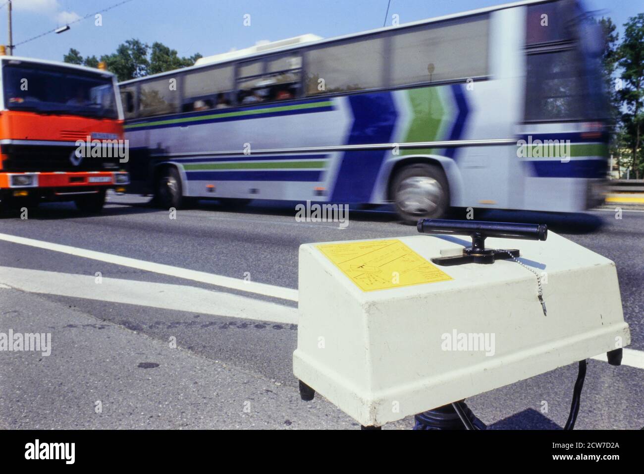 Radar control on a french motorway, France Stock Photo - Alamy
