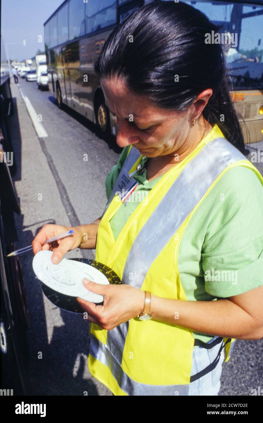 Radar control on a french motorway, France Stock Photo - Alamy