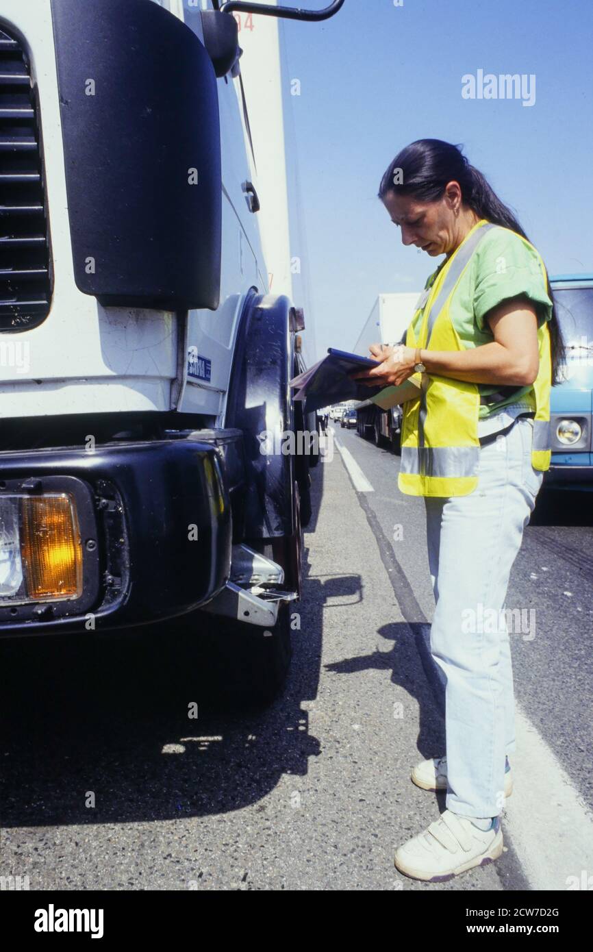 Radar control on a french motorway, France Stock Photo - Alamy
