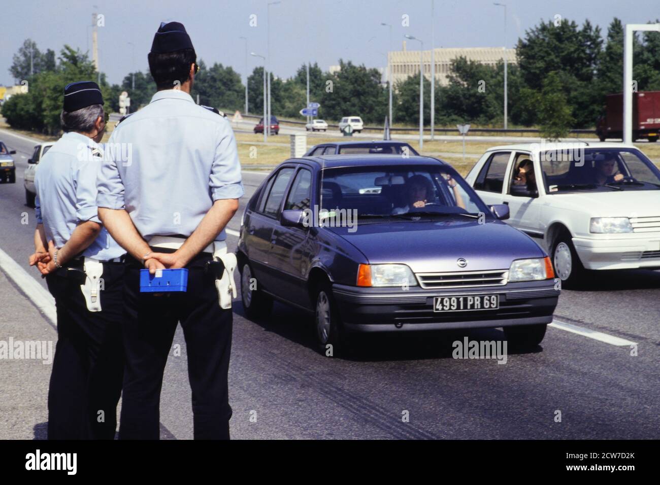 Radar control on a french motorway, France Stock Photo - Alamy