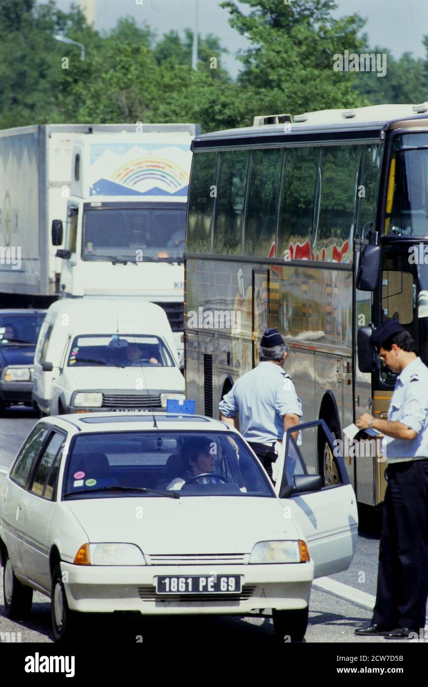 Radar control on a french motorway, France Stock Photo - Alamy
