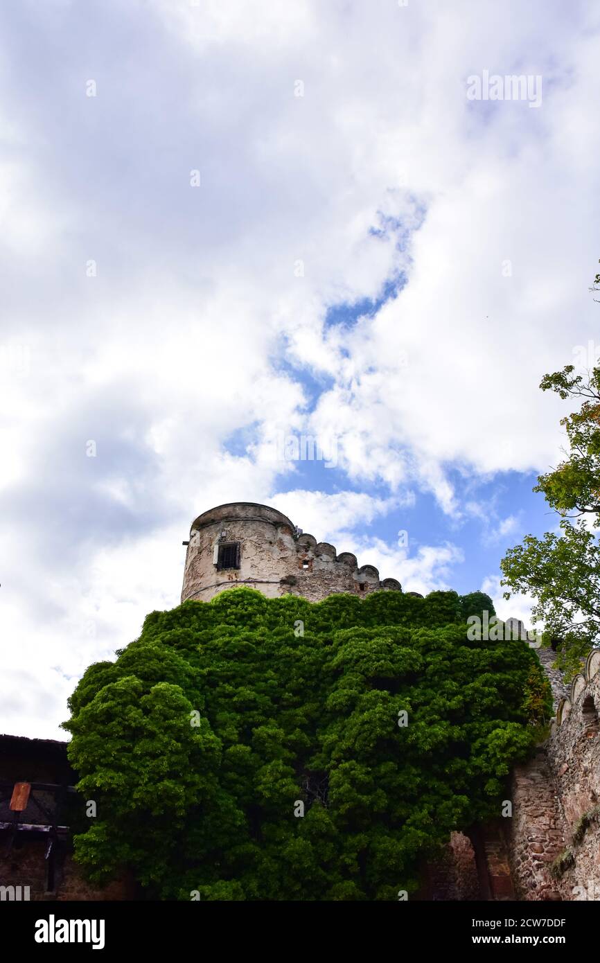 The ruins of the Chojnik castle, in the Karkonosze National Park of ...