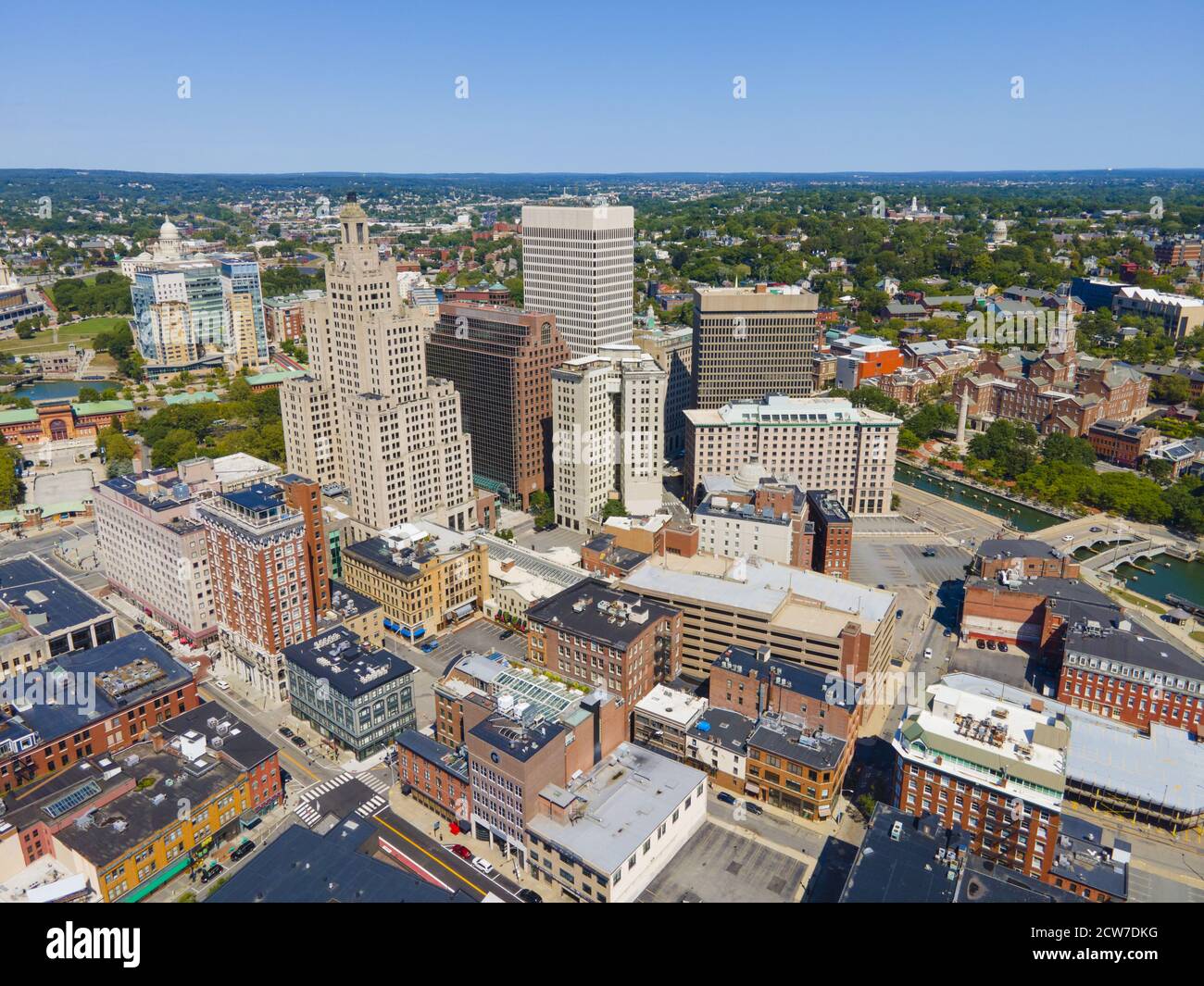 Providence modern city aerial view in downtown providence, Rhode Island ...