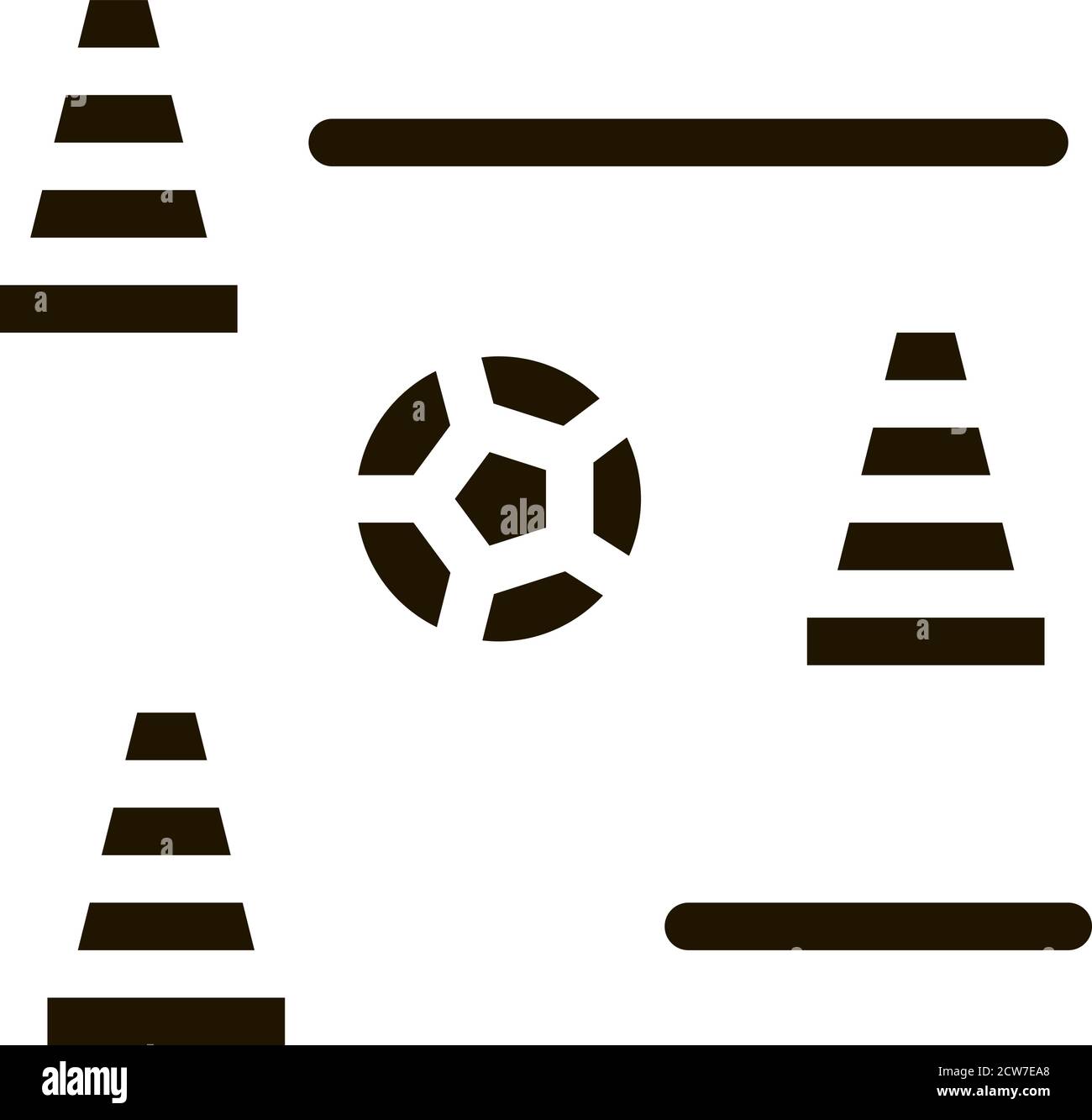 Ball And Training Cones Icon Illustration Stock Vector Image & Art - Alamy