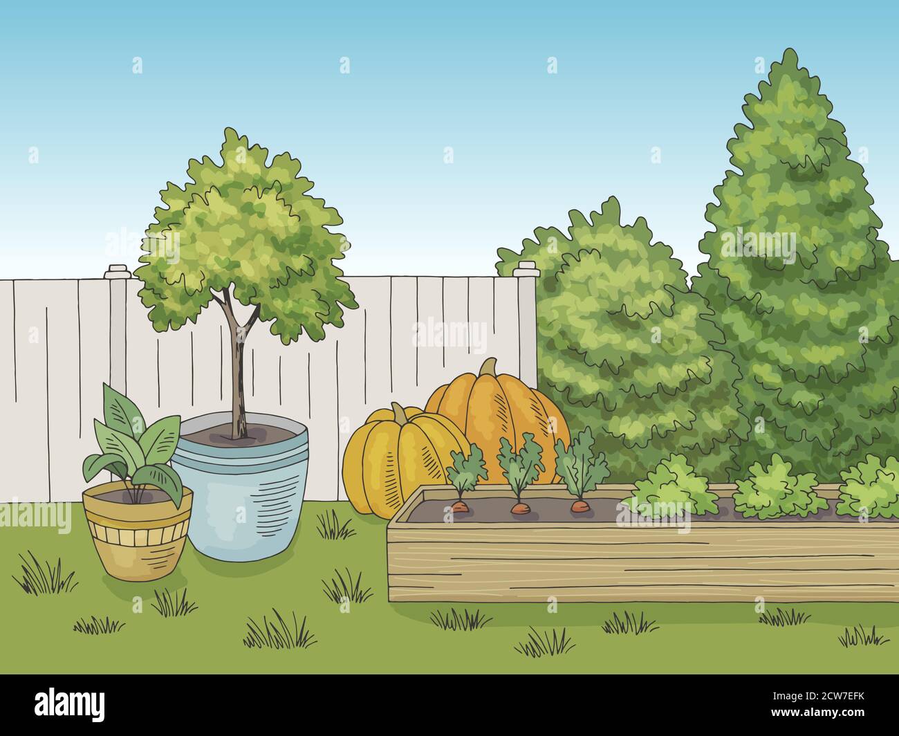 Market exterior landscape Stock Vector Images - Alamy