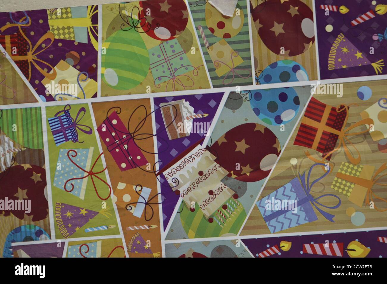 Texture, Scene background with motifs of gifts in boxes, loops in ...