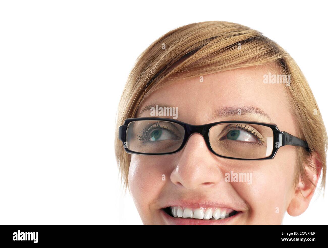 Woman's head isolated on white Stock Photo - Alamy