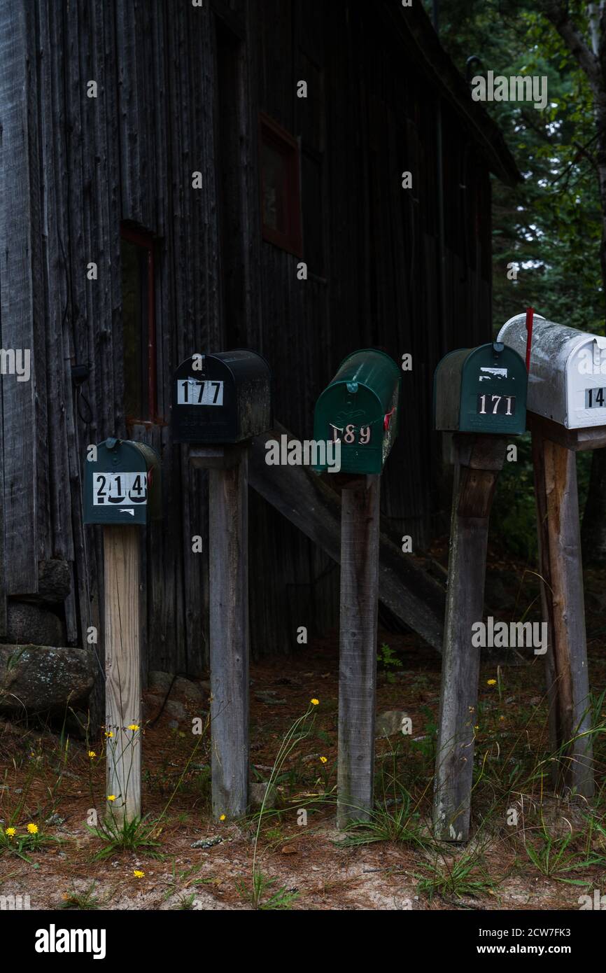 A row of mailboxes on the side of the road Stock Photo - Alamy
