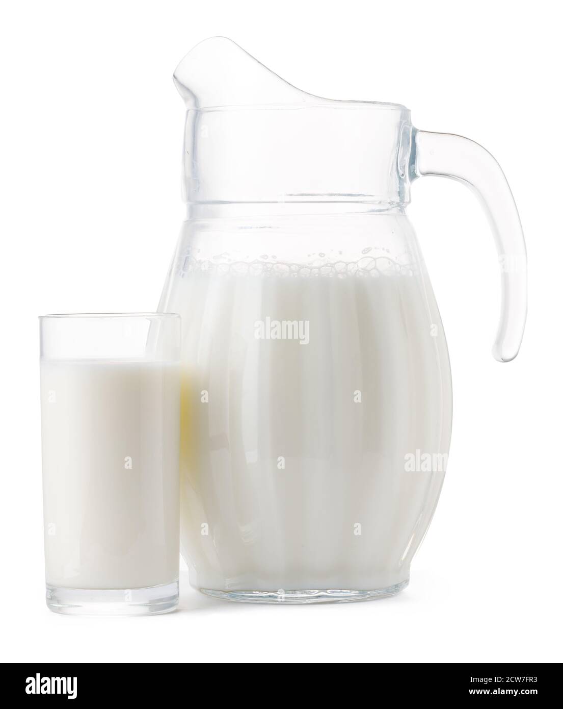 Glass jar and cup of fresh milk isolated Stock Photo - Alamy